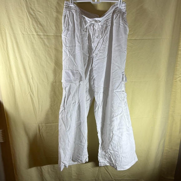 Blue Sol | Pants & Jumpsuits | Blue Sol White Wide Leg Linen Pants ...